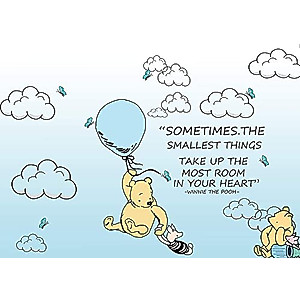 TJ Wininie The Pooh Backdrops Light Blue Hot Air Kids Baby Shower Birthday Party Photography Background White Clounds Butterfly Newborn Photo Studio Booth Props Banner 7x5ft Vinyl