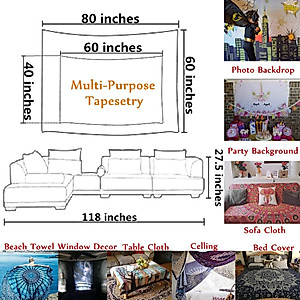 LB Moon Phase Tapestry Moth Tapestries Black Witchy Aesthetic Moonlit Garden Flower Trippy Butterfly Floral Tapestry Wall Hanging for Bedroom Living Room College Dorm Home Decor Vertical,50x60 inch