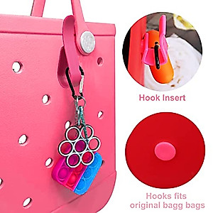 Aovaely 2 Pack Beach Bag Charms Hooks, Beach Bag Accessories Inserts for Hanging Key Cup Holder Tote Bag Accessories for Beach Camping