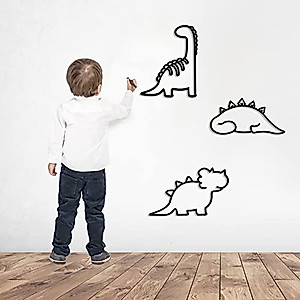 3 Pcs Dinosaur Wall Decor Dino Geometric Wooden Wall Art Nursery Room Decorations for Baby Boys Girls Toddlers Kids Bookshelf Bathroom Bedroom Classroom Playroom Living Room Modern Minimalist Design