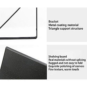 Tyoo Floating Shelf Triangular Modern Black Bracket Wall-Mounted Shelf Suitable for Home Decoration Living Room Bathroom, Bedroom Kitchen