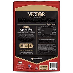 Victor Super Premium Dog Food – Purpose - Nutra Pro – Gluten Free, High Protein Low Carb Dry Dog Food for Active Dogs of All Ages – Ideal for Sporting Dogs, Pregnant or Nursing Dogs & Puppies, 5lbs