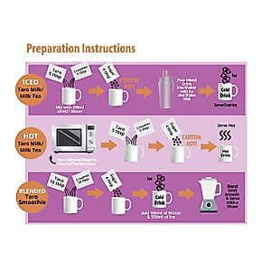 Flavfar Taro Milk Tea 2.2 Lb (1 Count), Powdered Instant Milk Tea Drink Mix, Serve Hot or Cold.- Less Sugar