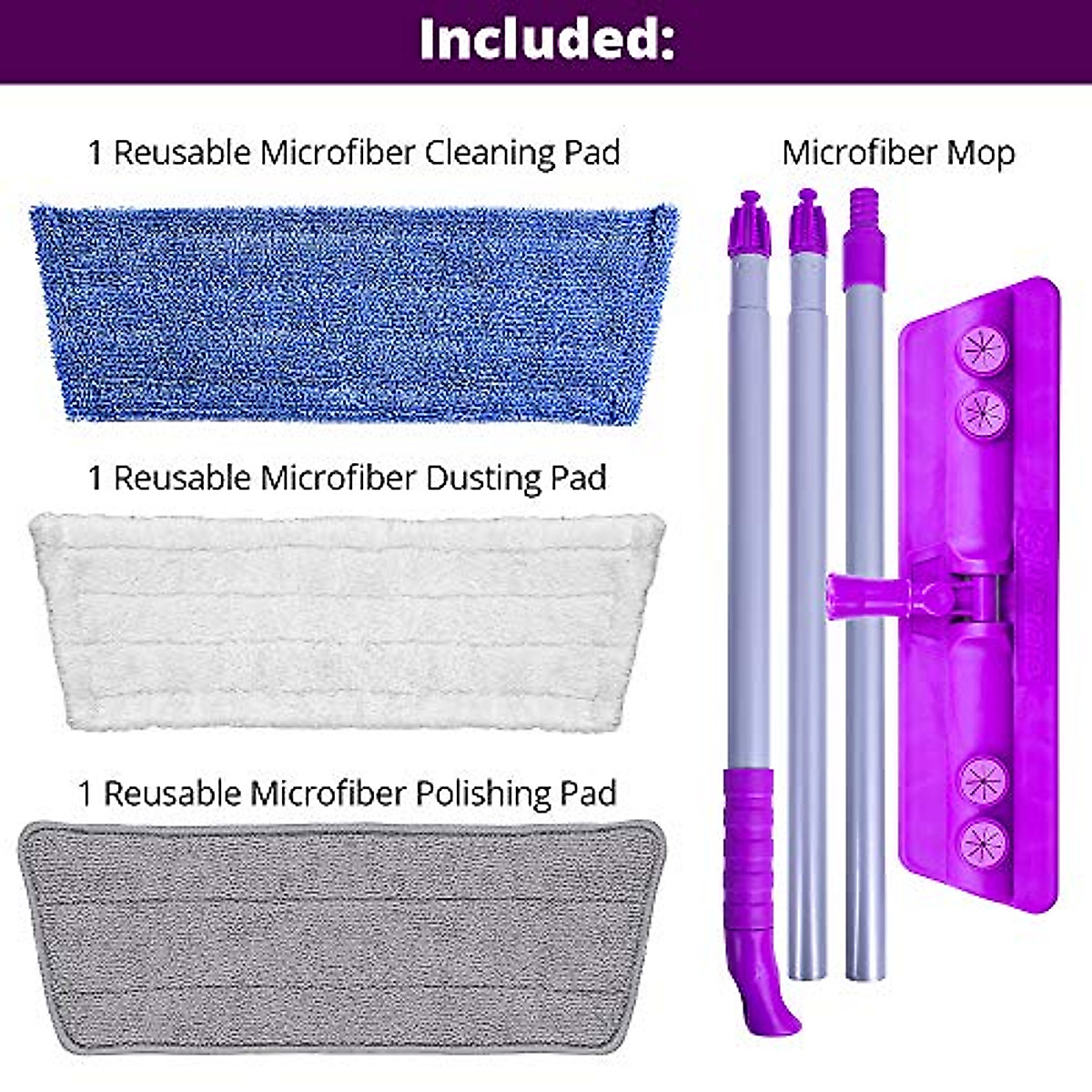 Rejuvenate Microfiber Mop Bundle with Floor Cleaner and Pads
