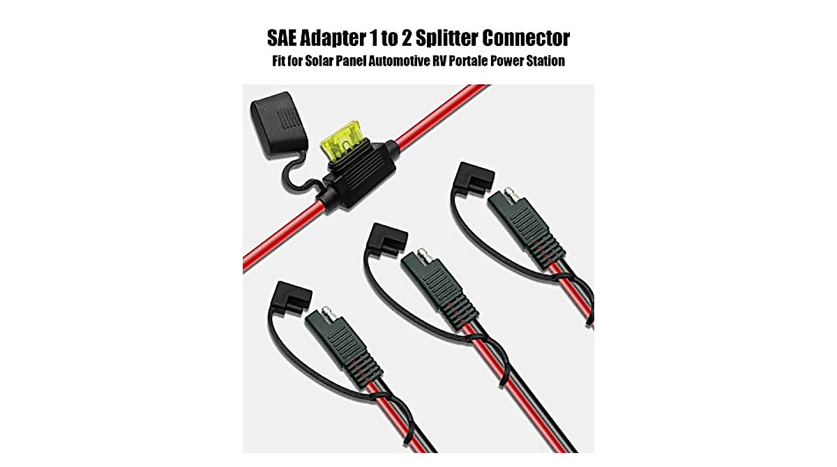 GMURA SAE Cable Splitter 10AWG Y-Splitter 1 to 2 SAE Extension Cable ...