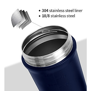 ComfyoneCHP Detachable Bottom Stainless Steel Water Bottle Protein Mixing Shaker Tumbler Removal Ball and Bottom Easy Clean Leak-Proof Blender Cup 28oz (800ml) for Gym (White)