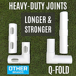 QuickPlay Q-Fold Match Soccer Goal – 30-Second Folding Design for Easy Setup | Portable Soccer Net Goal for Backyard | Weatherproof Soccer Goal Post for Adults & Kids – [Single Goal]