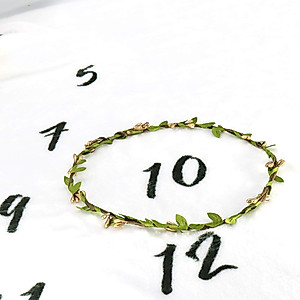 patucia Baby Milestone Blanket Marker, Milestone Marker for Blanket, Monthly Milestone Floral Wreath, Monthly Milestone Photo Prop Frame, 2 Pieces