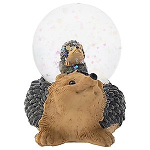 Elanze Designs Mommy and Baby Hedgehog Figurine 45MM Glitter Snow Globe Decoration
