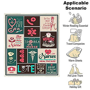 Nurse Gifts Nurse Week Gifts Blanket,Nurse Gifts for Women,Gifts for Nurses,School Nurse Gifts,Nurse Graduation Gifts,Nurse Retirement Gifts Throw Blanket for Bed Office Sofa