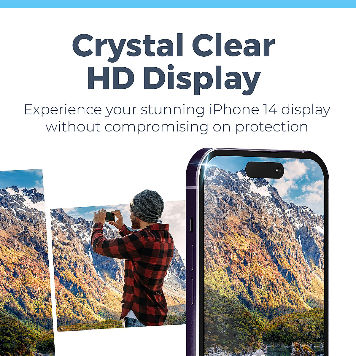 Power Theory [2 Pack Screen Protector for iPhone 14 Pro Premium Shatterproof Temptered Glass [9H Hardness], Easy Install Frame, 99.99% HD Clear, Bubble Free, Case Friendly, Anti-Scratch, Anti-Smudge