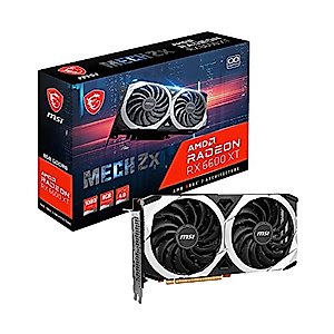 MSI Gaming AMD Radeon RX 6600 XT 128-bit 8GB GDDR6 DP/HDMI Dual Torx Fans FreeSync DirectX 12 VR Ready OC Graphics Card (RX 6600 XT MECH 2X 8G OC)