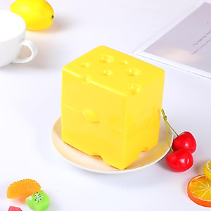 MAQUITA Sliced Cheese Container for Fridge, 2 PCS Cheese Storage Box with Flip Lid Plastic Cheese Keeper Cheese Saver Holder