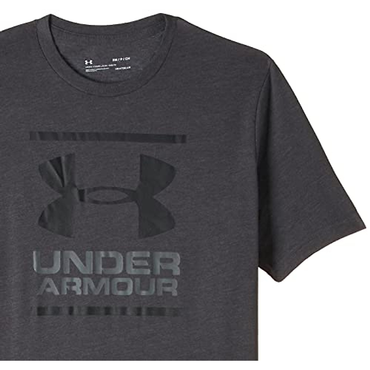 Under Armour Men's Global Foundation Short-Sleeve T-Shirt , Charcoal Medium Heather (019)/Black, Large