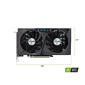 GIGABYTE GeForce RTX 3050 Eagle OC 8G Graphics Card, 2X WINDFORCE Fans, 8GB 128-bit GDDR6, GV-N3050EAGLE OC-8GD Video Card