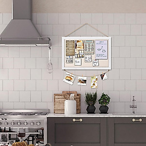 Emfogo Cork Board Wooden Frame Bulletin Board 16"x11" Cork Boards for Walls Office Decor for Girls Room, Office, Bedroom, Kids Room, Classroom