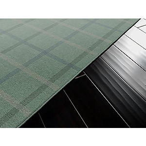Brumlow Mills Muted Checkered Plaid Print Home Indoor Non-Slip Area Rug for Living Room or Bedroom Carpet, Dining, Kitchen Rug or Doorway Mat, 3'4" x 5', Green