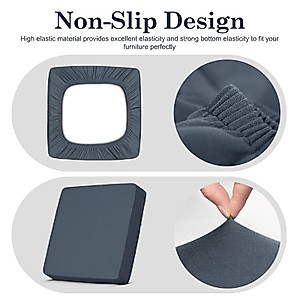 8Pcs Outdoor Cushion Waterproof Slipcovers Stretch Patio Cushion Covers Replacement Cushions For Outdoor Furniture Protector Chair Sofa Slipcover Soft Flexibility with Elastic Bottom Grey