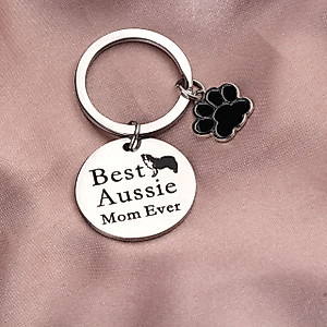 BLEOUK Australian Shepherd Keychain Aussie Gift Aussie Dog Mom Owners Lovers
