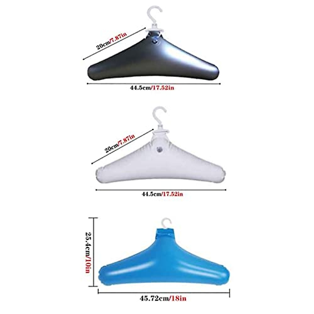 Coat Hanger 5pcs/Pack Inflatable Clothes Hanger Foldable Creative Hanger No Trace Rotatable Clothing Storage Holder Clothes Hanger (Color : 5pcs White)