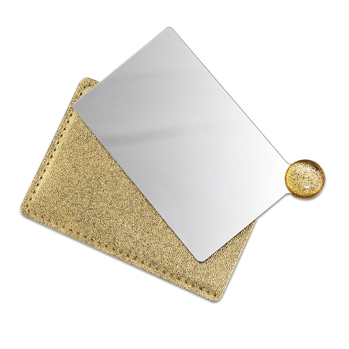 IBEET Unbreakable Stainless Steel Makeup Mirrors,Vanity Mirror Small for Purse Handbag Travel, Rectangular Handheld Compact Pocket Mirror Tiny Wallet Mirror Plate for Makeup