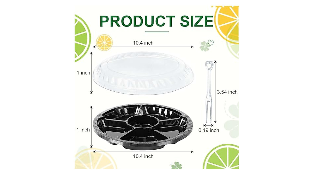 12 Pack Disposable Appetizer Trays with Lids for Parties & Buffets