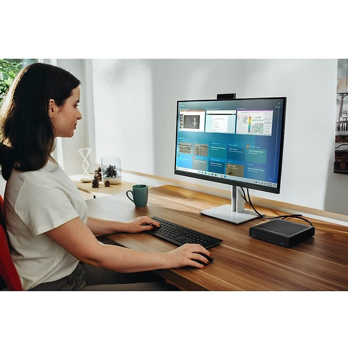 HP EliteDesk 800 G6 Mini Desktop Computer - 10th Gen Intel Core i7-10700T 8-Core up to 4.5 GHz Processor, 32GB DDR4 RAM, 512GB NVMe SSD, Intel UHD Graphics 630, Wi-Fi 6 + Bluetooth 5.1, Windows 11 Pro