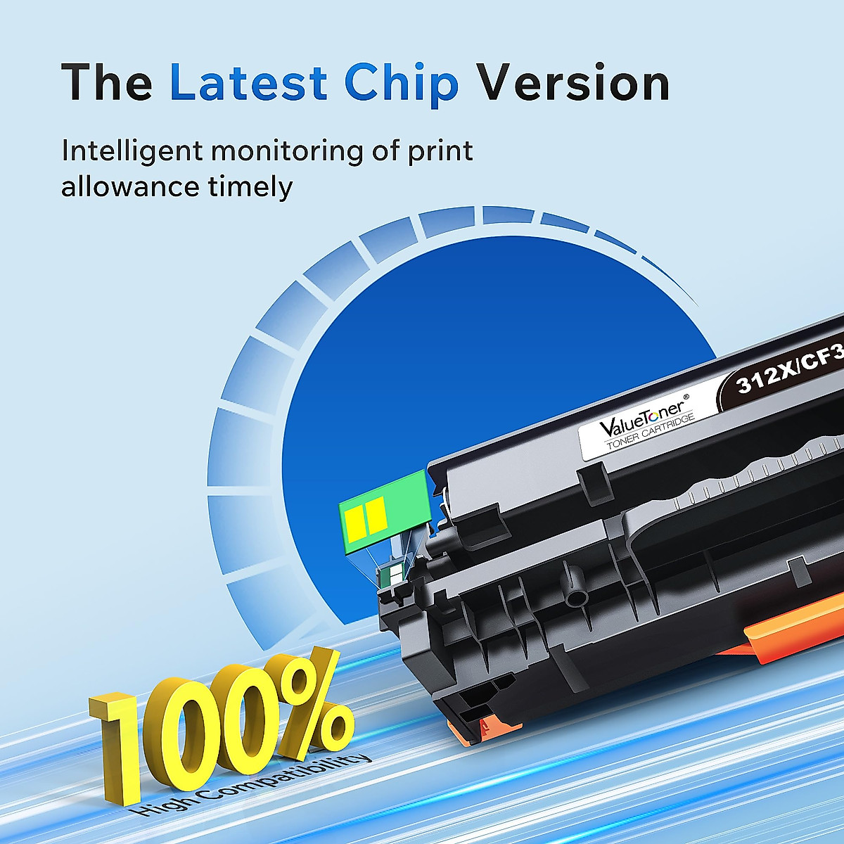 Valuetoner Remanufactured Toner Cartridge Replacement for HP 312X 312A 305A 305X for Laserjet Pro 400 Color M451dn M451dw M451nw M475dw MFP M476nw M476dn M476dw Printer (Black,Cyan,Magenta,Yellow)