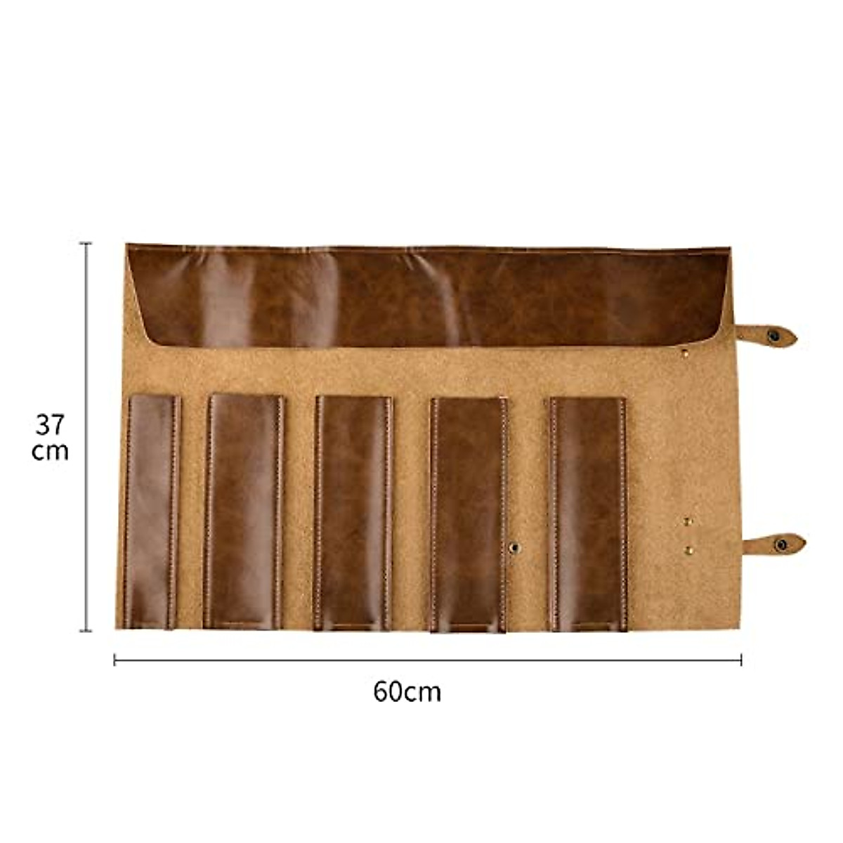 PU Leather Roll Bag Carry Case, Portable with Five Slots, Professional Chef Bag for Cooking Accessories, Cooking Kitchen Tools Gift Kitchen