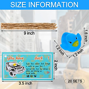 60 Pcs You've Been Shunned Cards with Rubber Ducks and Strings Small Rubber Duckies with Duck Card Tags Mini Rubber Ducks Bulk for Car Street Toy Party Game Decor Assorted Colors (Simple Style, Paper)
