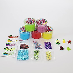5 Pack Crunchy Slime,Clear Slime Kit with Glimmer for Girls,Birthday Gifts School Party Favors Toy for Girls and Boys