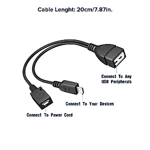 ANDTOBO 2-in-1 Micro USB (OTG Cable with Power) Adapter Replacement for Fire Stick 4K /Host Devices/PlayStation Classic etc- 2 Pack
