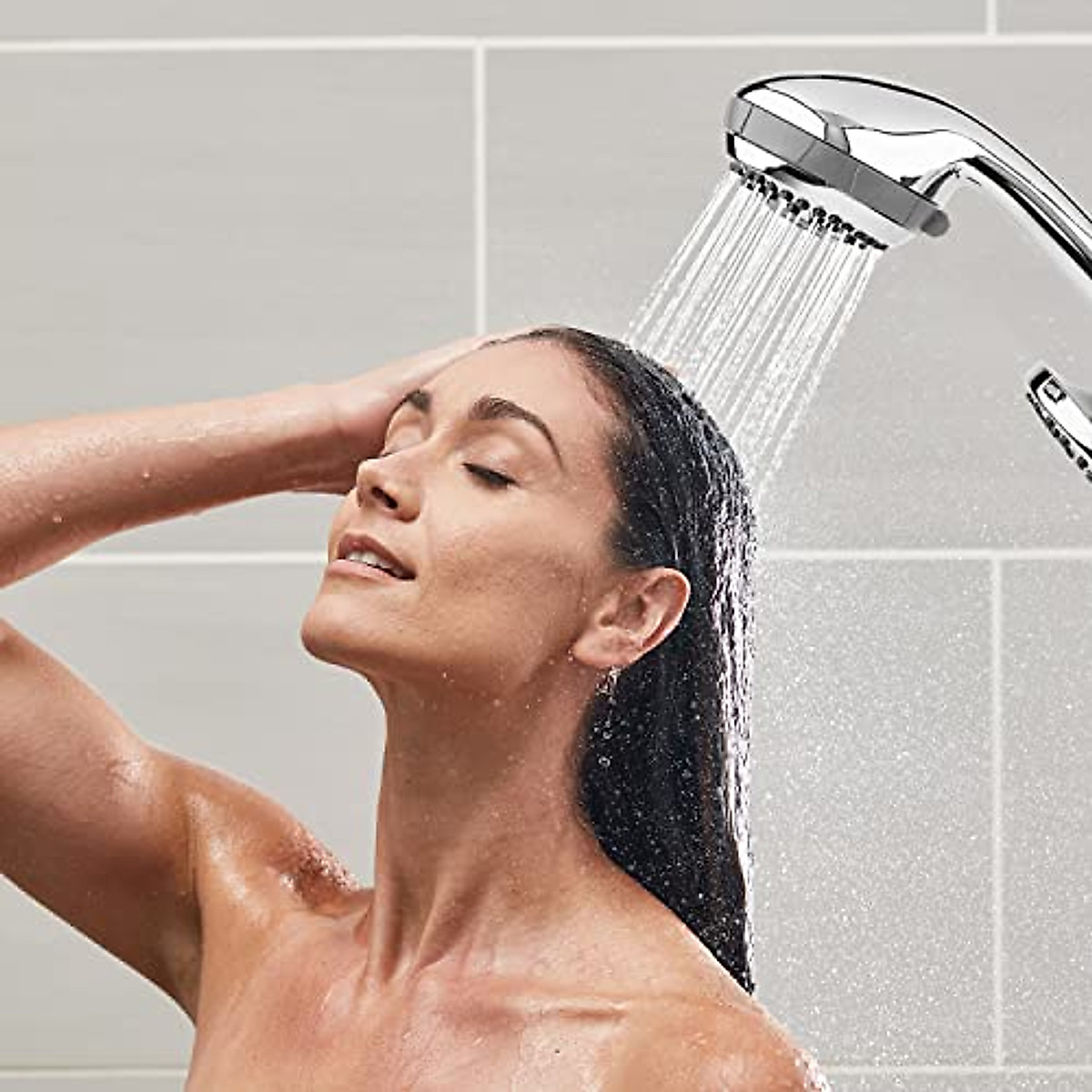 Waterpik Power Spray Dual 2-in-1 Shower System With Rain Shower Head and 8-Mode Hand Held Shower Head, Chrome VIC-133E-NSP-853E