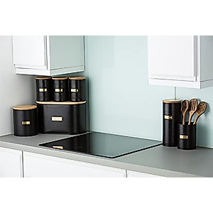 Typhoon Otto Black Pasta Storage Canister, Black/Gold