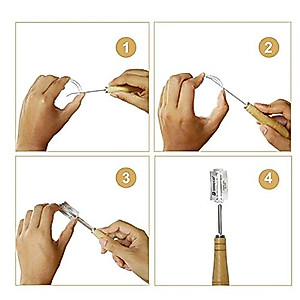 Amytalk Bread Lame with Replaceable 5 Blades, Bread Lame Dough Scoring tool with Wooden Handle, Lame Bread Slashing Tool, Bakers Lame for Cutting Bread