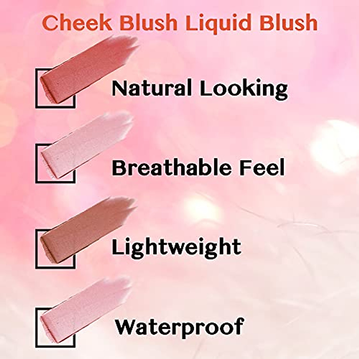 Matte Liquid Cream Blush Makeup Lightweight - Velvet Mousse Texture, Breathable Feel, Sheer Flush Of Color, Natural-Looking, Blush Stick for Cheek, Advanced Hazy Feeling(#01#02#03)