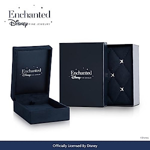 Jewelili Enchanted Disney Fine Jewelry Sterling Silver with 1/10 CTTW Diamond and London Blue Topaz Cinderella Necklace