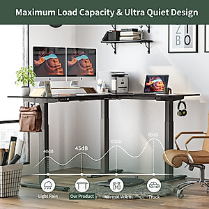 FEZIBO 75 Inch L Shaped Standing Desk with Standing Desk Anti Fatigue Mat