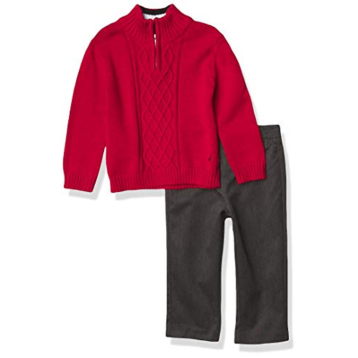 Nautica Baby Boys' 2-Piece Pullover Sweater and Pants Set, Roasted Rouge, 18 Months