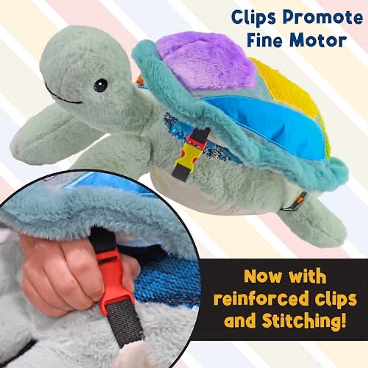 MEAVIA Weighted Sensory Lap Pad Sea Turtle Plush, Stuffed Turtle Toy with Detachable Lap Pillow, FEELix Collection