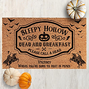 Door Mat Sleepy Hollow Dead & Breakfast Doormat, Sleepy Hollow Mat, Headless Horseman, Halloween Decor, Halloween door decor, Halloween Welcome Mat outdoor doormat 24x16 in