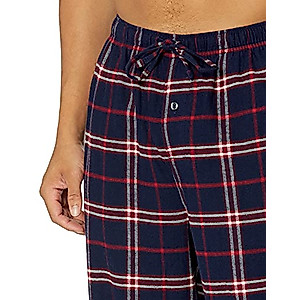 Amazon Essentials Men's Flannel Pajama Pant (Available in Big & Tall), Navy/Red, Plaid, Large