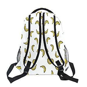 MOYYO Fruit Yellow Banana School Backpack Fashion Print College Bookbag Casual Lightweight Travel Camping Laptop Daypack for Teens Girl Boy Women Men