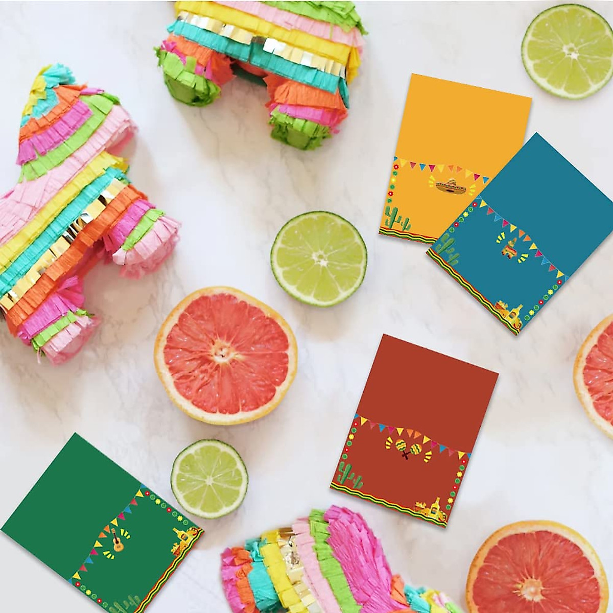 Fiesta Party Place Cards - Cinco de Mayo Mexican Themed Party Supplies Food Tents and Food Labels Decorations, Baby Shower Party Supplies(24pcs)