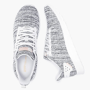 ALEADER Women's Energycloud Tennis Shoes Lightweight Running Shoes Fashion Walking Sneakers, Light Gray White Pink, 8 US