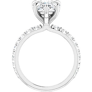 Moissanite World Dainty Intersecting Engagement Ring, Heart Cut 3.00CT, Colorless Moissanite Ring, 925 Sterling Silver, Solitaire Engagement Ring, Wedding Ring (8)