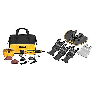DEWALT DWE315K Multi Material Corded Oscillating Tool Kit with DWA4216 5-Piece Oscillating Accessory Kit
