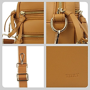 TITILT Small Crossbody Bags for Women, Ladies Cell Phone Purses Shoulder Bag with Adjustable Strap (Tan Color)
