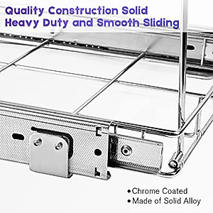 Zikopomi Kitchen Shelf for Pull Out Trash Can Under Cabinet, Pull Out Slider for Kitchen Trash Can Under The Sink - Trash Can Not Included