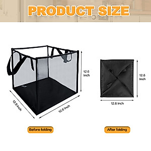 Small Laundry Basket - 1Pcs Laundry Hamper Bag Foldable Dirty Clothes Mesh Basket with Handles Suitable Washing Storage Room Portable Collapsible…